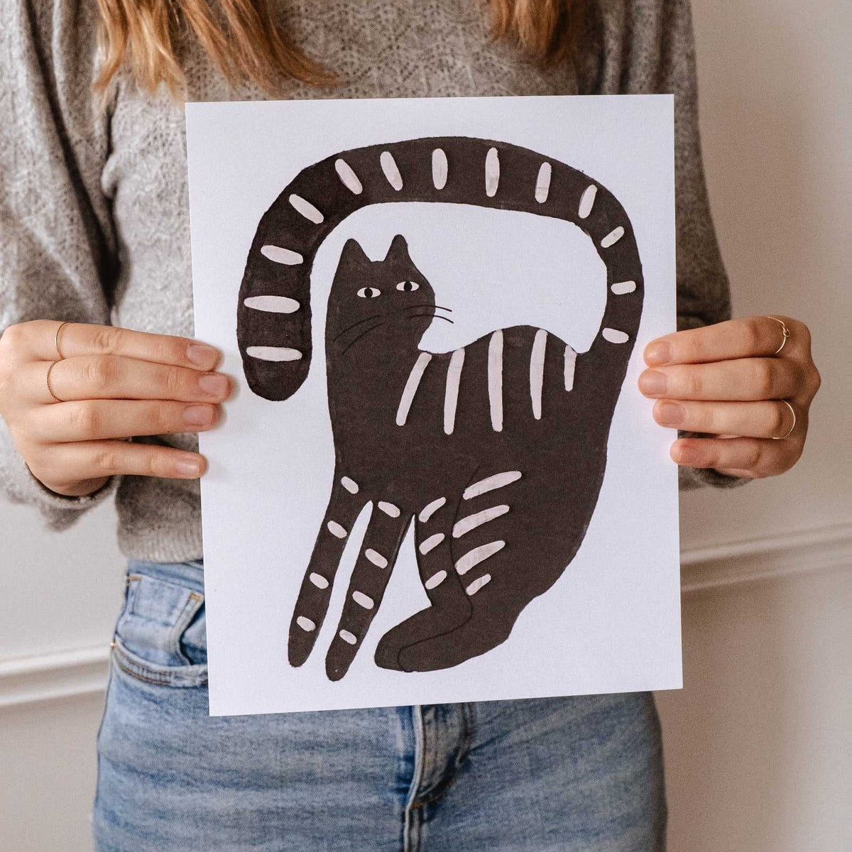 Calm Black Cat Art Print | Purr-fect Your Walls | Mimi & August