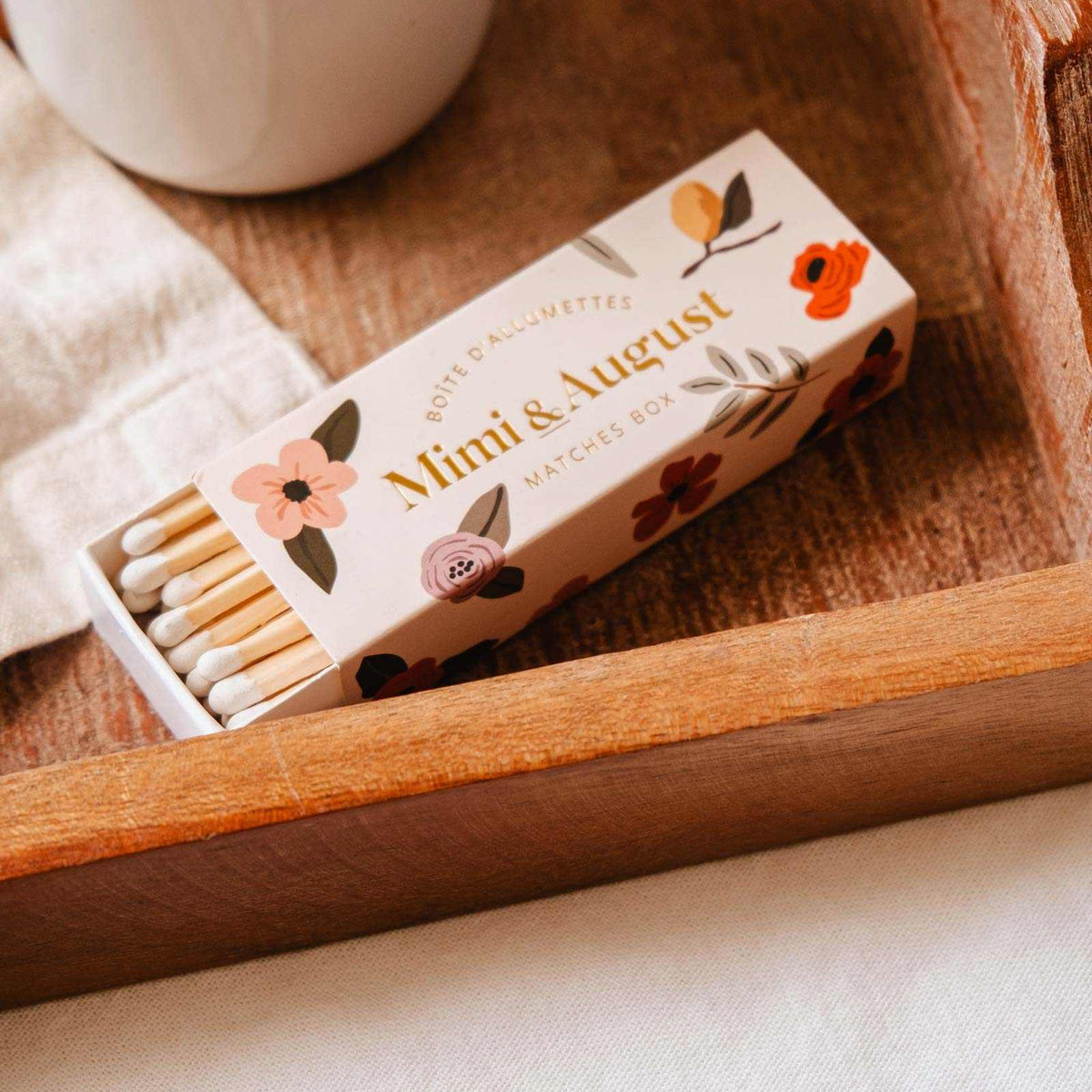 Floral Matchbox | Eco-Friendly Long matches Pack of 30 | Mimi & August