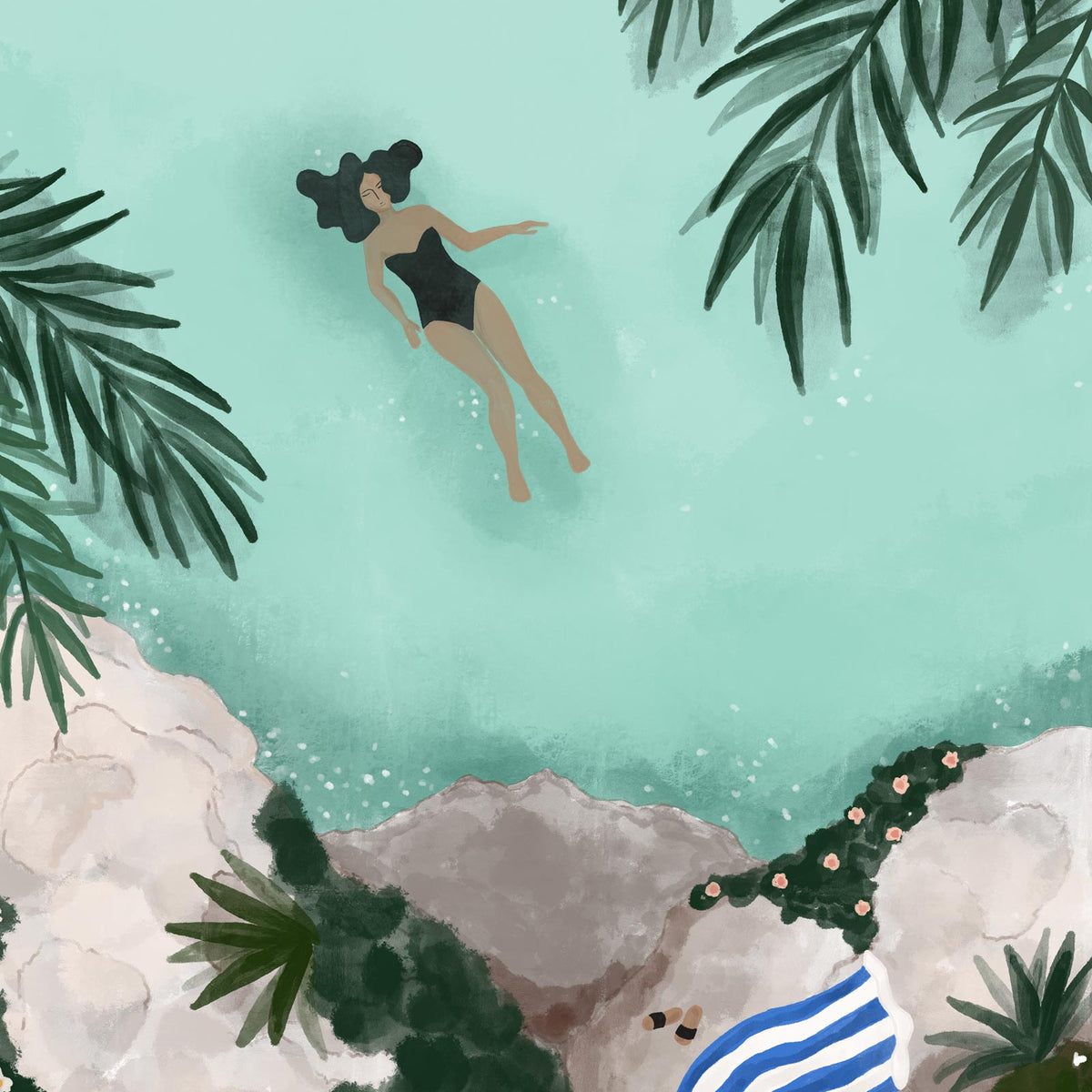 Swimming Art Print | Home Decor Wall Art | Mimi & August